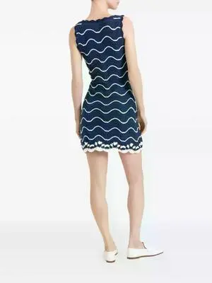 Cara Cara Orel Zigzag-knit Mini Dress - Blue