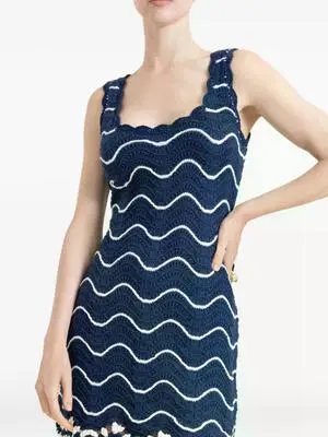 Cara Cara Orel Zigzag-knit Mini Dress - Blue