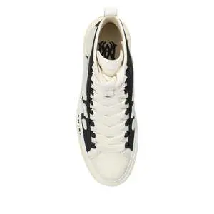 Amiri Calf Leather High Top Sneakers With Perforated Detailing - Black