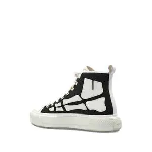 Amiri Calf Leather High Top Sneakers With Perforated Detailing - Black
