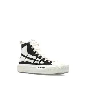 Amiri Calf Leather High Top Sneakers With Perforated Detailing - Black