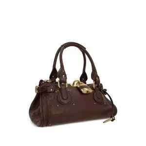 Chloé Padlock Detail Leather Tote - Brown