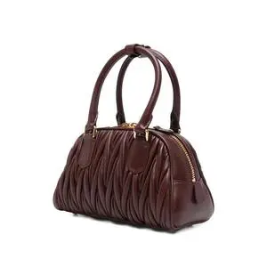 Miu Miu Matelassé Leather Tote Bag - Brown