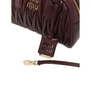 Miu Miu Matelassé Leather Tote Bag - Brown