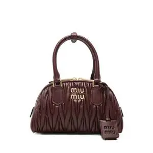 Miu Miu Miu Miu Matelassé Leather Tote Bag Red
