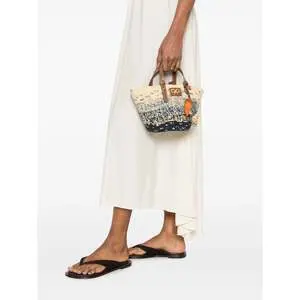ANYA HINDMARCH Woven Raffia Tote Bag With Ombré Effect And Bow Detail