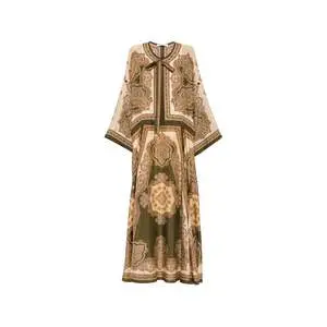 Zimmermann Paisley Print Silk Day Dress - Green