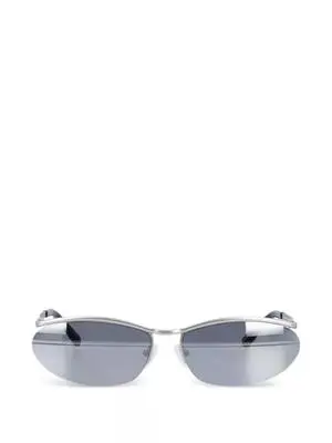 Attico Charlotte Oval-frame Sunglasses - Silver