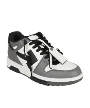 Off-White Logo Stamp Lace-up Sneakers - Gray