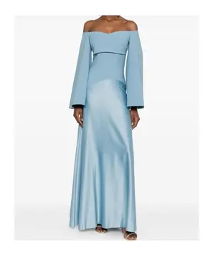 Solace Rina Off-the-shoulder Long-sleeved Dress