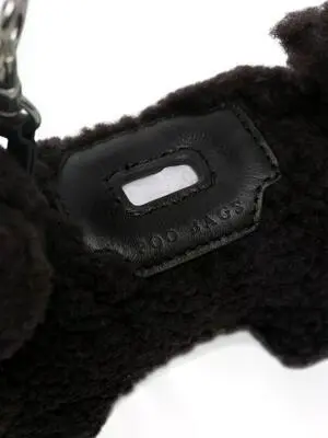 ANYA HINDMARCH Shearling Dog Keyring - Brown