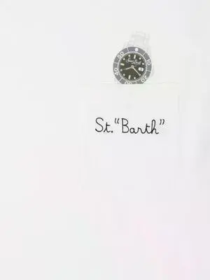 MC2 SAINT BARTH Austin Embroidered-logo Pocket T-shirt - White