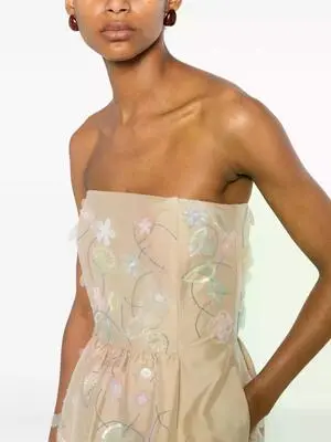 Bernadette Lena Embroidered Dress - Neutrals