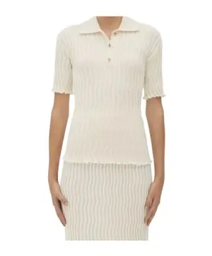 Bottega Veneta Ribbed Knit Polo Shirt