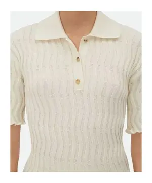 Bottega Veneta Ribbed Knit Polo Shirt