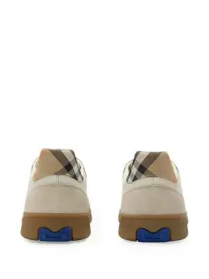Burberry Calf Leather And Suede Check Sneakers