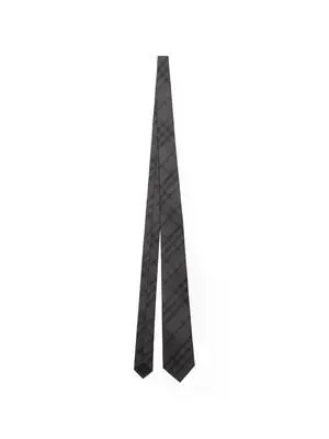 Burberry Check Silk Tie - Grey