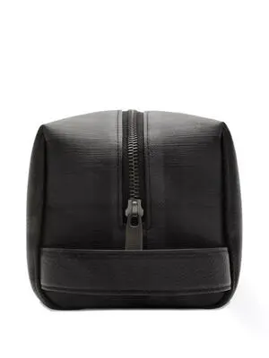 Burberry City Check Travel Pouch With Leather Trim - Grey