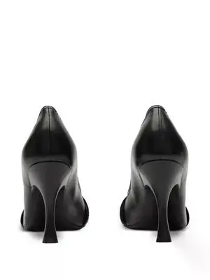 Burberry Leather Stiletto Pumps With Check-engraved Buckle