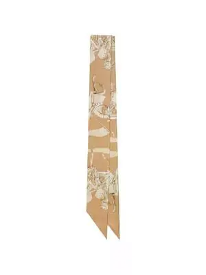 Burberry Skinny Archive Knight Silk Scarf - Neutrals
