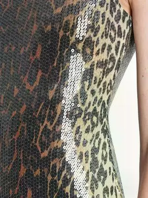 Alex Perry Sequin-embellished Leopard-print Midi Dress - Neutrals