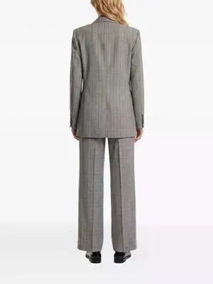SITUATIONIST Check-pattern Wool Tailored Trousers