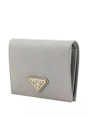 Prada Saffiano Leather Enamelled Triangle Wallet