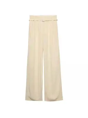 Prada Silk Marocain Wide-leg Belted Trousers
