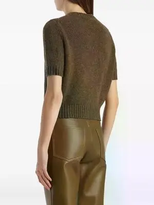 Khaite Nora Short-sleeve Cashmere Cardigan - Brown