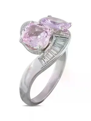 LB EXCLUSIVE Platinum Pink Sapphire And Diamond Ring
