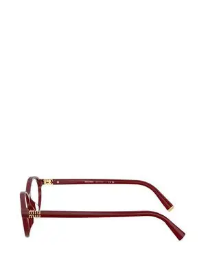 Miu Miu Oval Frame Glasses - Red