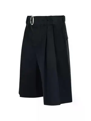 JIL SANDER Belted Pleated Shorts - Black