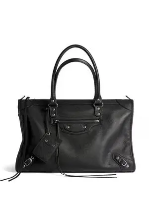 Balenciaga Large Grained-leather Holdall Bag - Black