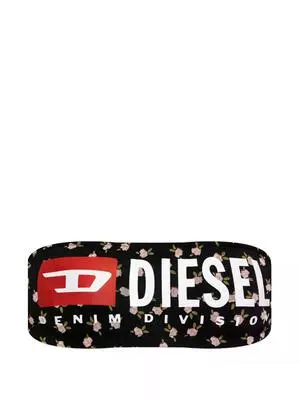 DIESEL® Floral-print Logo-print Bra - Black
