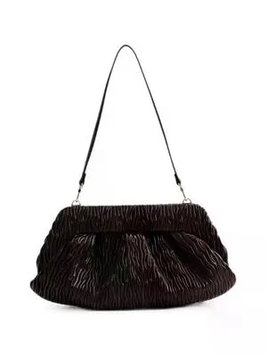 THEMOIRE Bios Ruched Shoulder Bag - Brown
