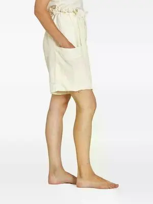Black Crane Parachute Linen Shorts