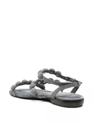 Ash Ash Bead-Embellished Suede Sandals Neutrals