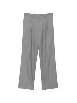 LARDINI Melange Effect Pleated Wide-leg Trousers