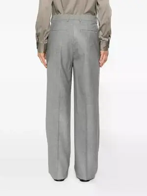 LARDINI Melange Effect Pleated Wide-leg Trousers