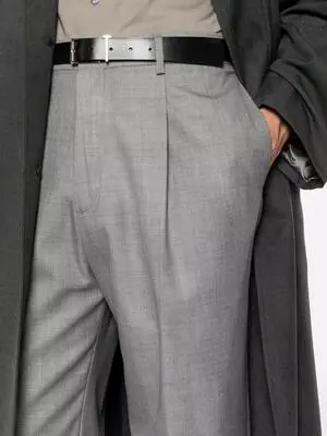LARDINI Melange Effect Pleated Wide-leg Trousers