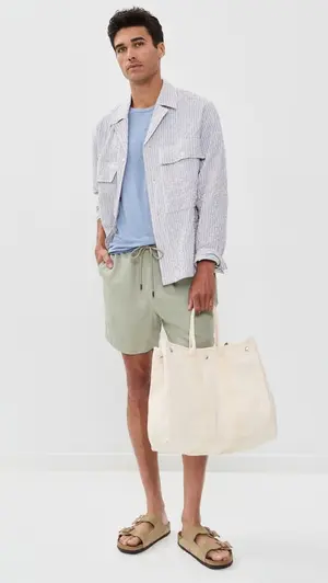 Onia Stretch Linen Crew Neck Tee