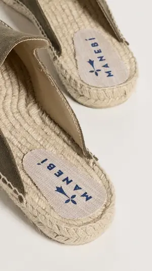 Manebí Suede Traveler Mule Espadrilles - Forest