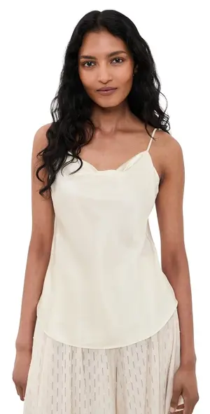 Scalloped Hem Silk Camisoles
