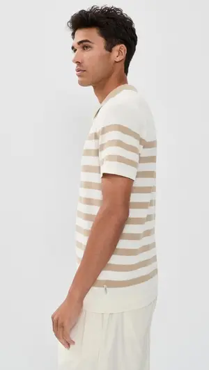 Onia Cotton Textured Knit Polo
