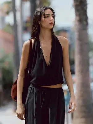 REFORMATION Lois Knit Top - Black