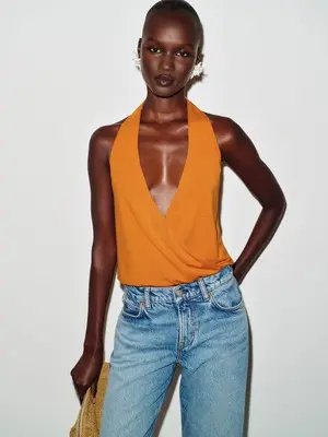 REFORMATION Lois Knit Top - Orange