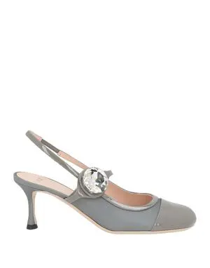 N°21 Slingback Pumps In Leather And Textile Fibers