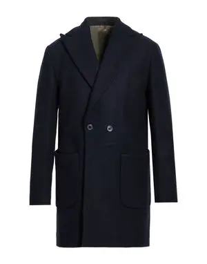 BRERAS MILANO Double-breasted Wool Blend Coat - Blue