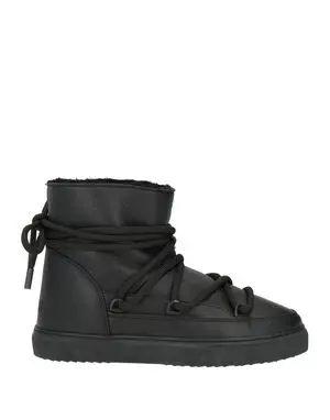 Inuikii Padded Leather Ankle Boots With Shearling Lining - Black