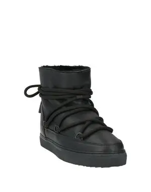 Inuikii Padded Leather Ankle Boots With Shearling Lining - Black